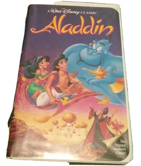 DISNEY S ALADDIN VHS collection diamant noir dessin animé classique film pour enfants EUR