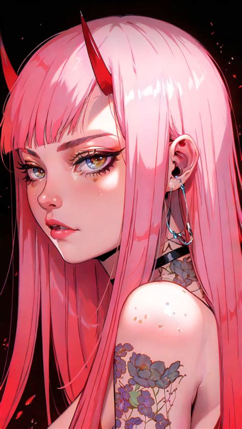 粉色小恶魔姐姐美女手机静态壁纸 美女手机壁纸下载 元气壁纸