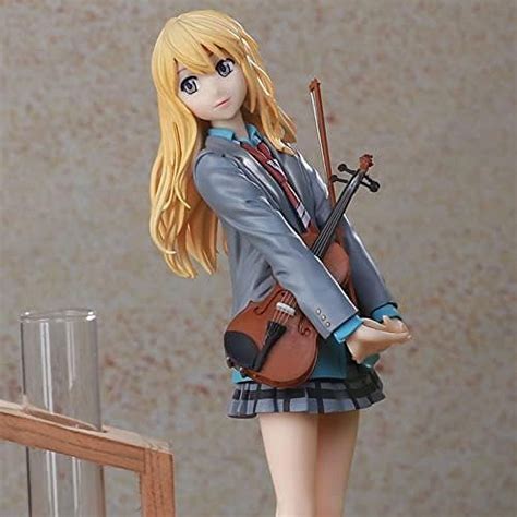 Movable April Miyazono Kaori Standing Beautiful Doll Pvc Action Figure Blonde Violin Model