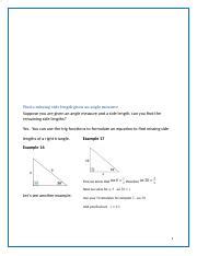 Calculate Missing Side Lengths Using Trigonometric Functions Course Hero