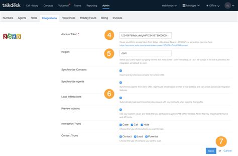 Zoho Integration Activation Talkdesk Support