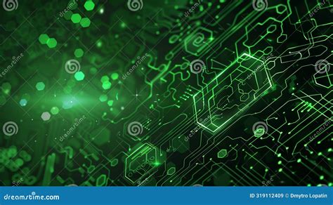 abstract hexagon pattern green background digital cyberspace and