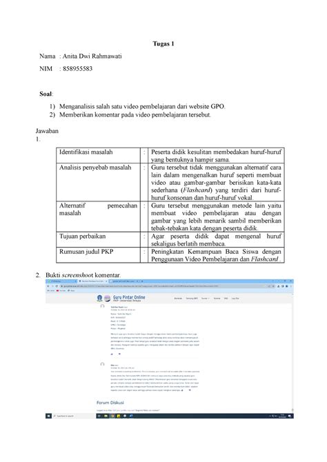 858955583 Tugas PKP 1 Tugas 1 Nama Anita Dwi Rahmawati NIM