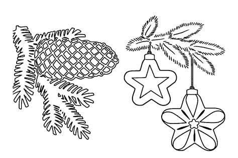 Трафареты Ёлочных игрушек для вырезания из бумаги