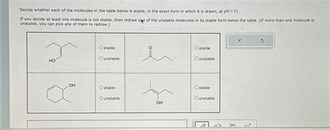 Decide Whether Each Of The Molecules In The Table