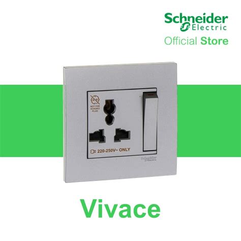 Schneider Electric Vivace 13A 250V 1 Gang 3 Pin Large Dolly Switched