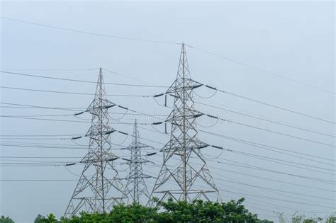 Electric High Tension Line With Which There Is A Lot Of Electric Supply