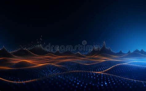 Data Technology Futuristic Glowing Background Stock Illustration