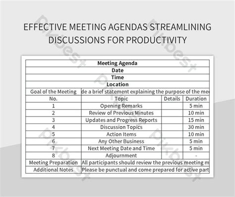 Optimizing Meetings With Efficient Agendas For Enhanced Productivity