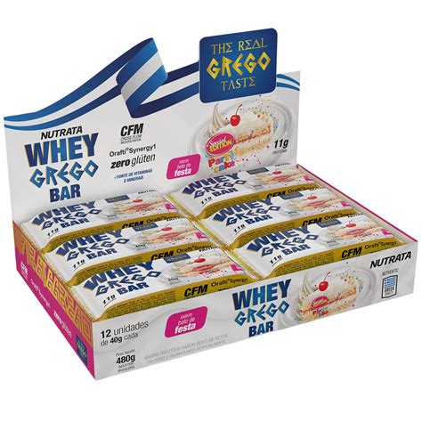 Kit 2 Whey Grego Bar 12 Barras De 40g Nutrata Meu Mundo Fit