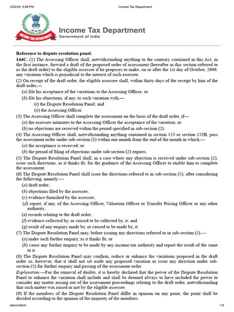 Section 144c Reference To Dispute Resolution Panel Pdf Public Law