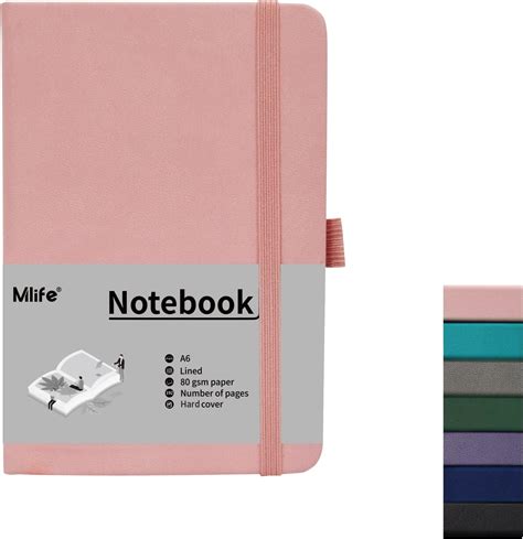 Mlife A6 Small Journal Notebook Lined Pocket Notebook With Pen Holder