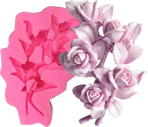 3d Flowers Silicone Fondant Molds Rose Cake Chocolate