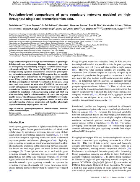 Pdf Population Level Comparisons Of Gene Regulatory Networks Modeled