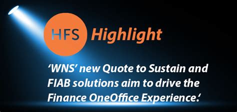 Hfs Highlight Wns New Quote To Sustain And Fiab Solutions Aim To