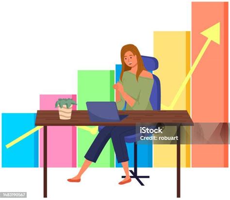 노트북과 인터넷 서핑을 하는 아가씨 여성 프리랜서는 집에서 컴퓨터로 작업을 수행합니다 Brand Name Online Messaging Platform에 대한 스톡 벡터