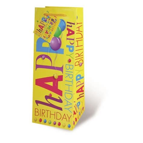 Wrap Art 17208 Happy Birthday Printed Papper Bag With Plastic Rope