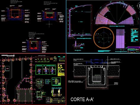 Ingeniería Civil Mark Plano De Reservorio De 1000 M3 Dwg