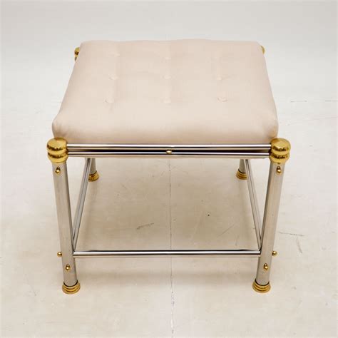 1970s Vintage Chrome And Brass Dressing Table With Stool Retrospective