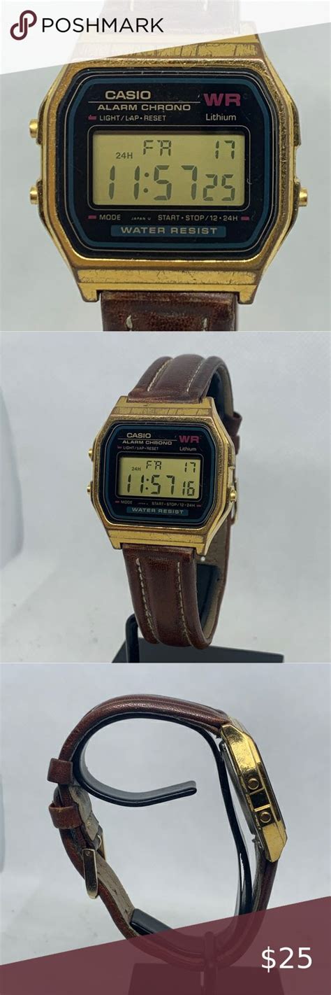 Casio A159wge Vintage Mens Digital Wristwatch Chrono Alarm Working Uhren