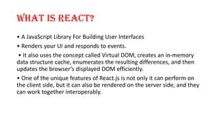 React Js TRAINING IN BANGALORE PPT