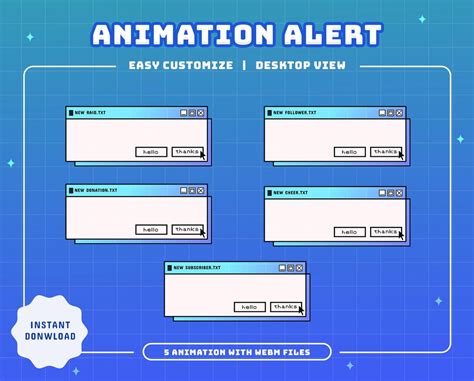 Desktop View Pop Up Animated Alert Package Stream Overlay Desktop Theme
