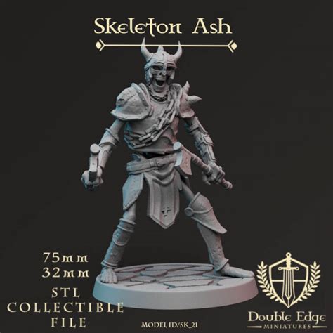 3d Printable Skeleton Ash By Double Edge Miniatures