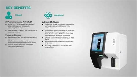 RBC Automatic Erba H360 Automated 3 Part Differential Hematology