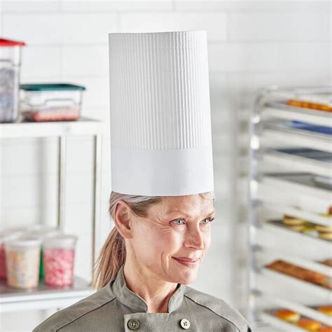 Choice 10 White Corrugated Disposable Chef Hat Flat Pack 50 Case