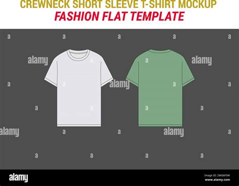 Crewneck Short Sleeve Vector Mockup T Shirt Short Sleeve Fashion