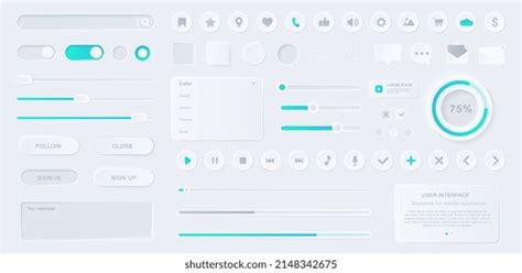 Light Vector Ui Elements Buttons Selectors Stock Vector Royalty Free Shutterstock