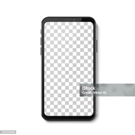 검은 얇은 프레임 노치 의 새로운 트렌디 한 버전은 빈 흰색 화면스마트 폰을 표시합니다 현실적인 전화 모형에 대한 3차원 형태에 대한 스톡 벡터 아트 및 기타 이미지
