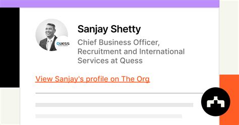 Sanjay Shetty Chief Business Officer Recruitment And International