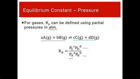 Chem 1412 Lecture 216 217 Part 3 Equilibrium Constants Kp Youtube