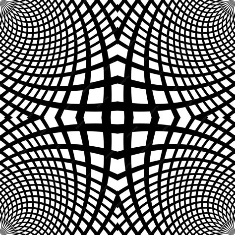 착시 패턴입니다 흑백 디자인입니다 추상적인 3d 기하학적 줄무늬 배경입니다 프리미엄 벡터
