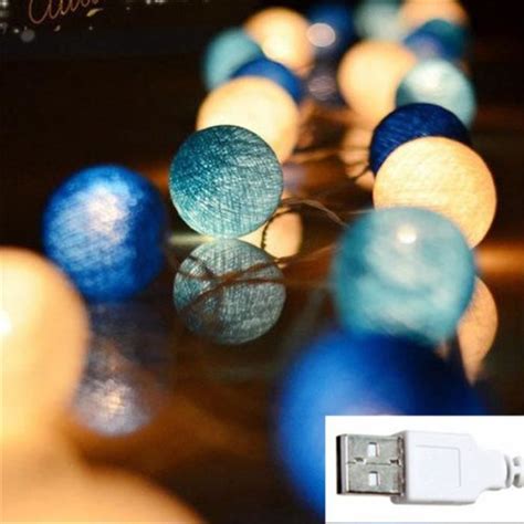 GUIRLANDE LUMINEUSE USB Blue m leds Guirlande lumineuse boules LED M féerique pour