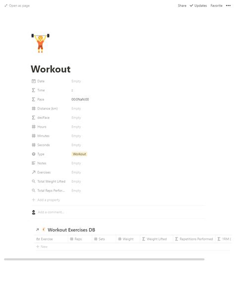 Workout Notion Template
