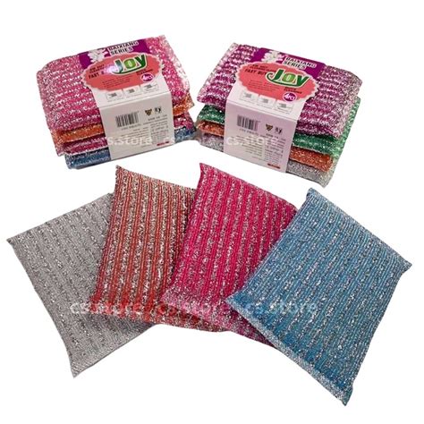 4 ชิ้น💥ฟองน้ำล้างจาน ทำความสะอาด สก็อตไบร์ท ขัดหม้อ ขัดกระทะ Shopee Thailand