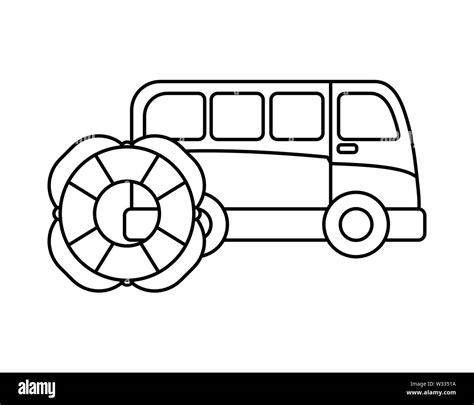 Van Vehicle With Float Protection Vector Illustration Design Stock