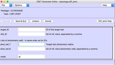 One Of The Three Parameter Set PSET Windows For The Data Analysis Download Scientific
