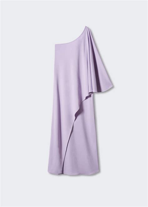 Mango Asymmetrical Sleeve Dress In Lightpastel Purple Endource