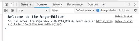 hint users about what they can do in console · issue 66 · vega editor