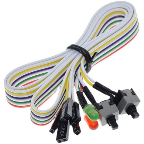 DYRUIDOJ 68CM PC Power Reset Switch Slim With LED Light Motherboard Power Cable ATX PC Computer