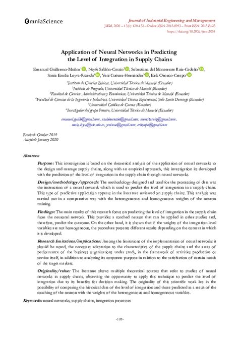 Pdf Application Of Neural Networks In Predicting The Level Of
