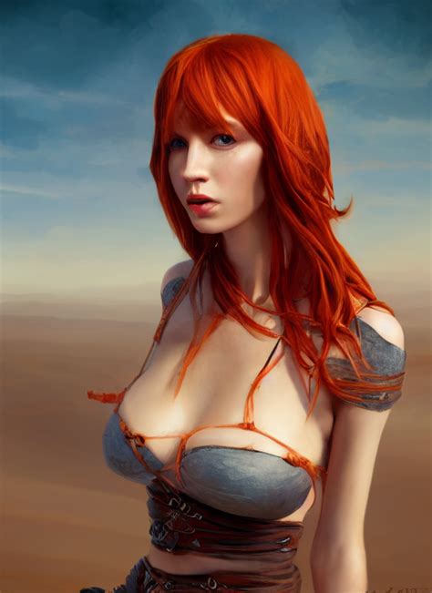 Krea Ai Redhead Girl Which Chest Wrapped In Bandages In De