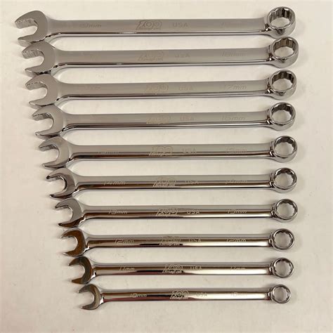 Snap On 10 Pc 12 Point Metric Flank Drive Plus Combination Wrench Set