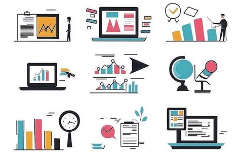 Business Analytics And Data Visualization Icons Set Premium Ai Generated Image