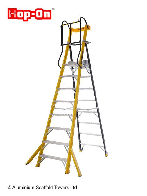 Hop On Glass Fibre Podium Step 8 Tread Aluminium Scaffold Towers