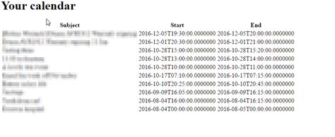 Node Js Filtering Outlook Calendar Api Results By Date Stack Overflow