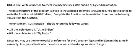 Solved Write A Function To Check If A Machine Uses Little